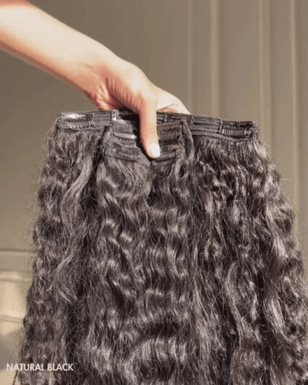 3 PCS Set Premium Curly Clip-In Hair Extensions | 100% Virgin Indian Hair | 100g– Bella Hararo